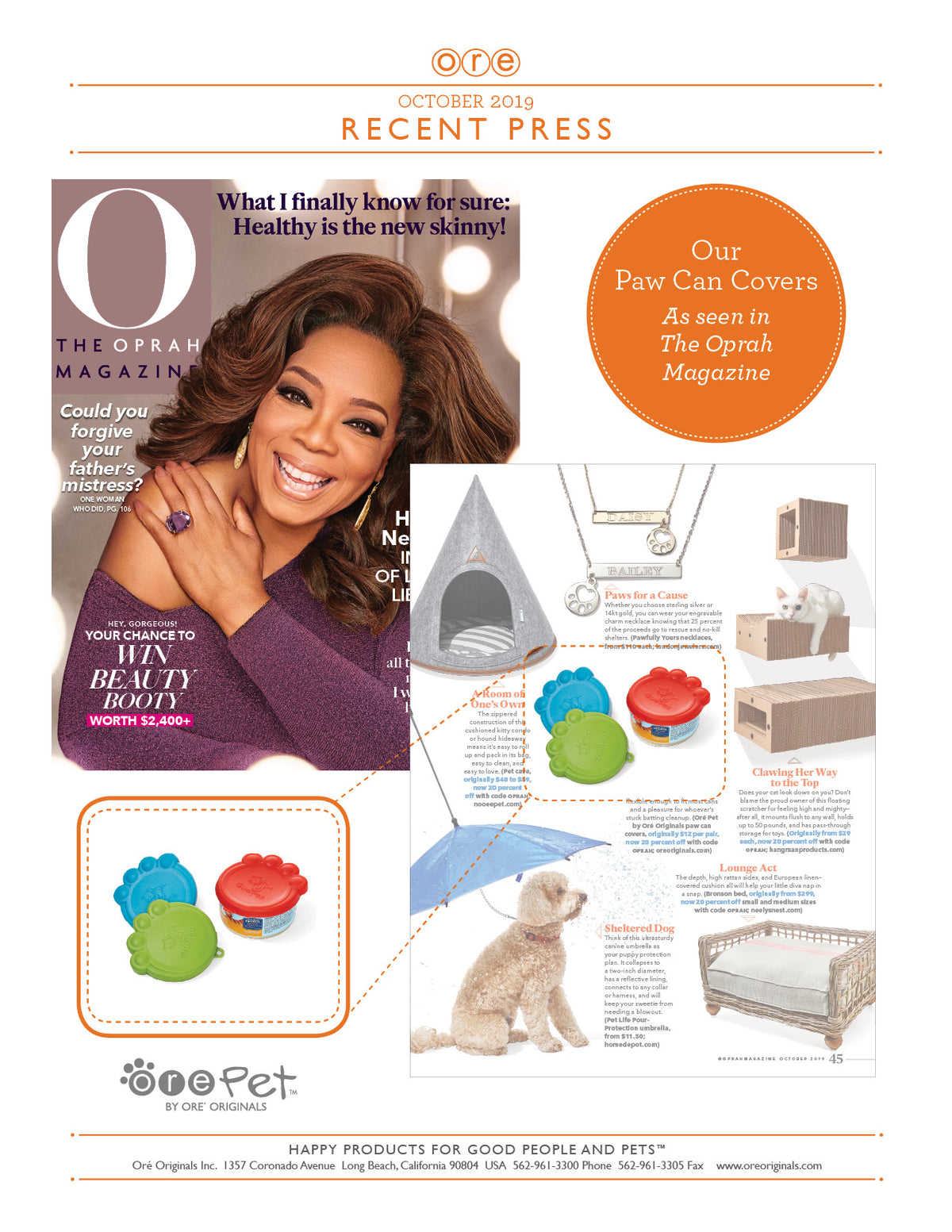 The Oprah Magazine | ORE' Originals Press Release | October 2019 — Ore ...