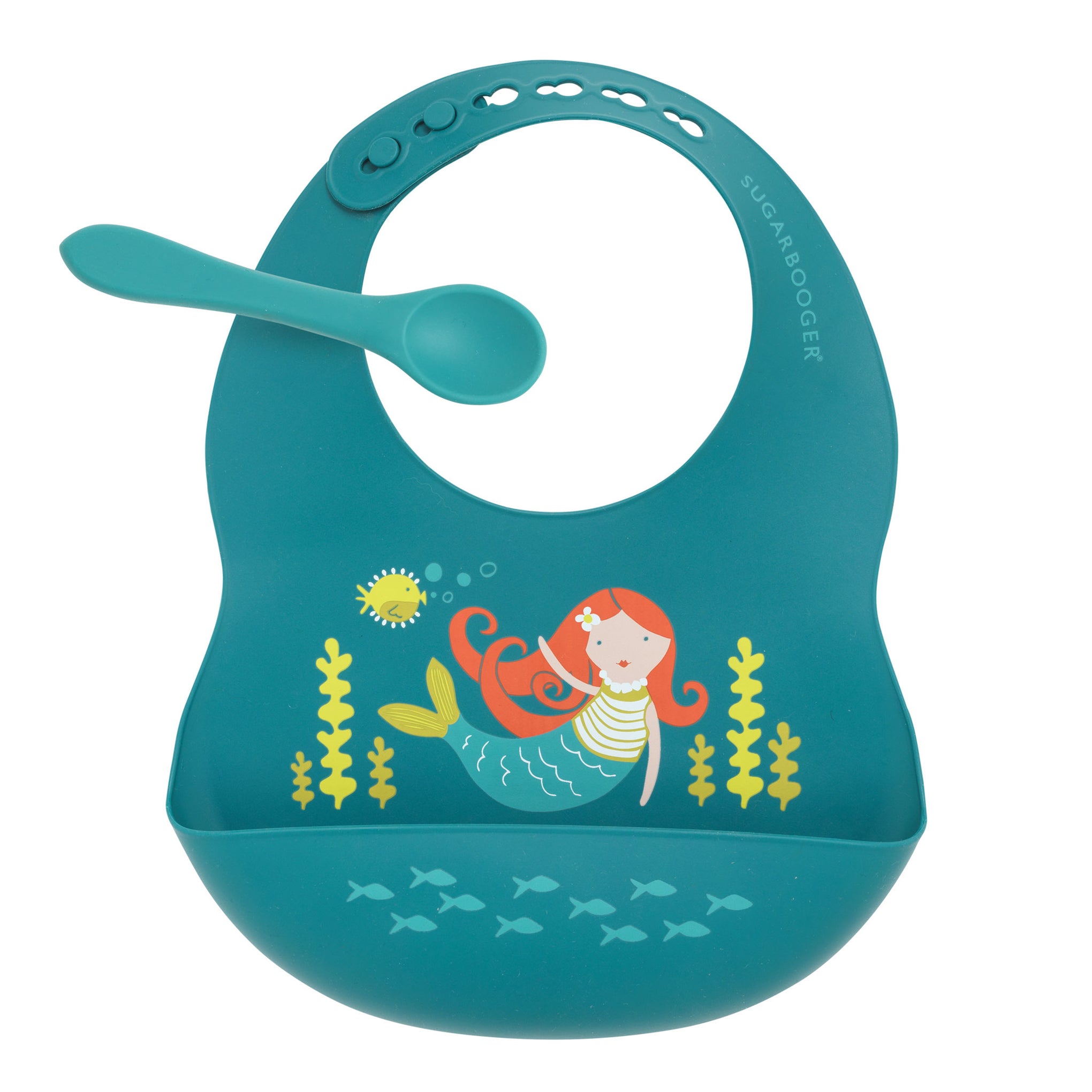 Fresh & Messy Silicone Bib & Spoon Set | Isla the Mermaid — Ore ...