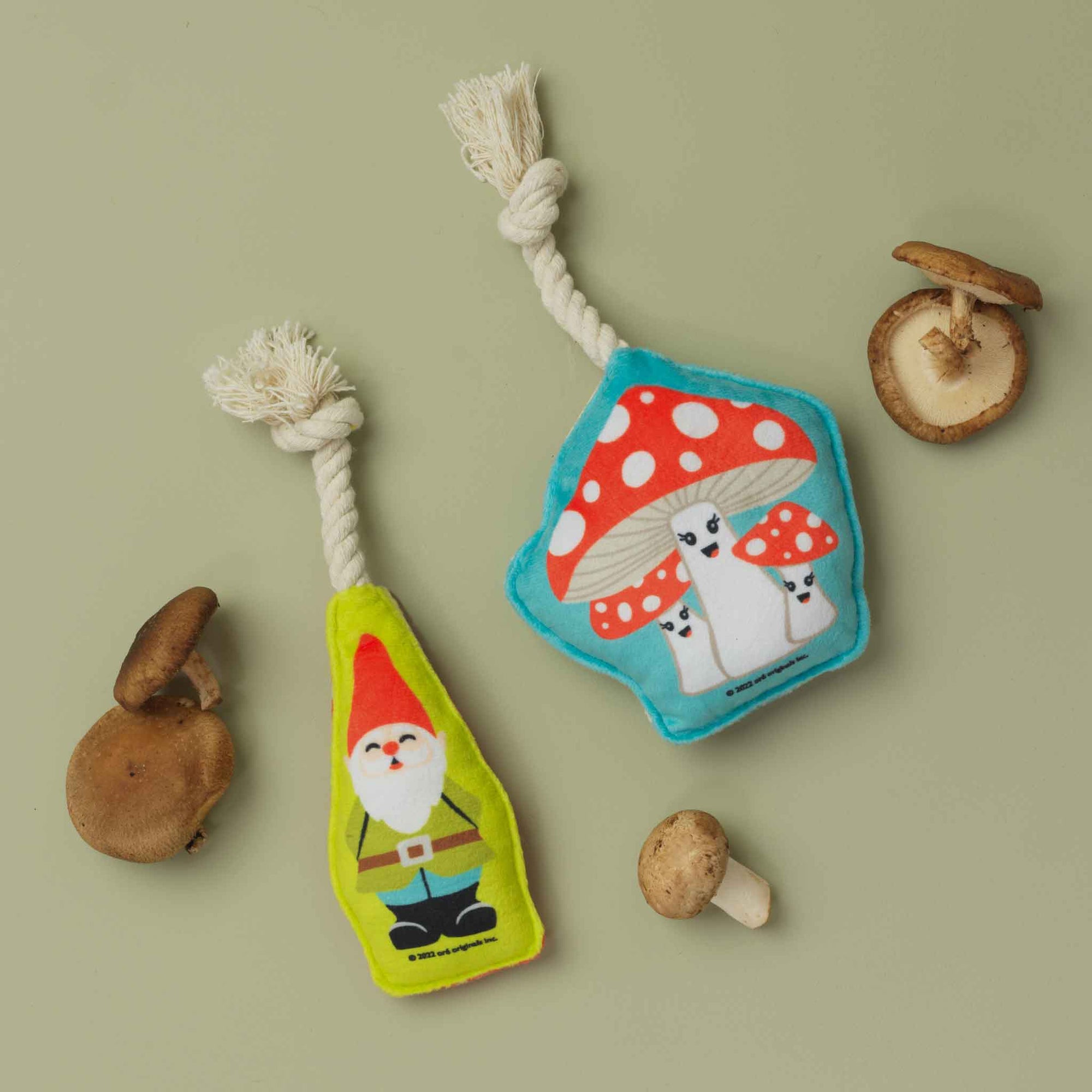 Mini Dog Toy Set | Gnome & Mushrooms — Ore' Originals Inc.